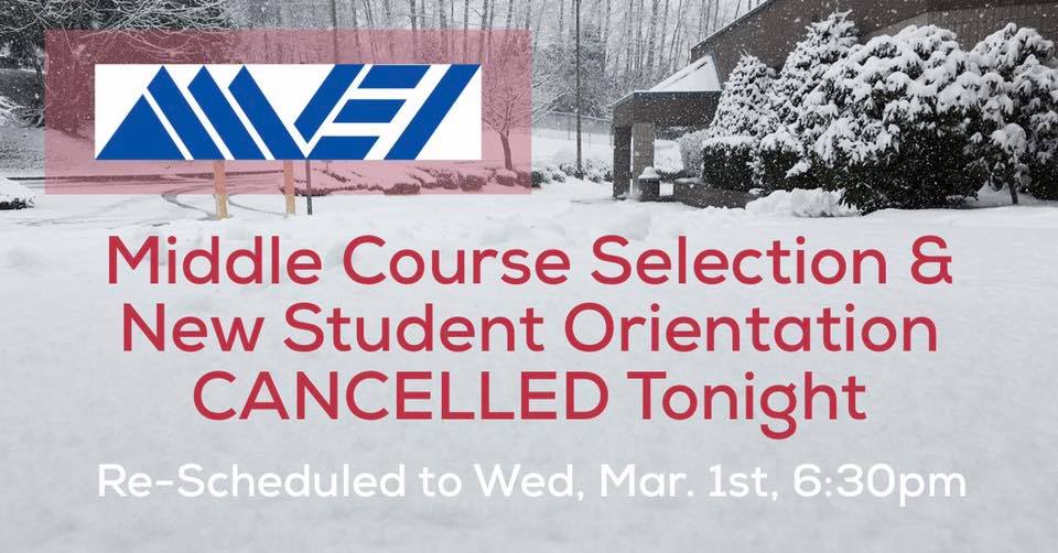 MEI Middle New Student Orientation Cancelled Tonight - Blog - MEI Schools