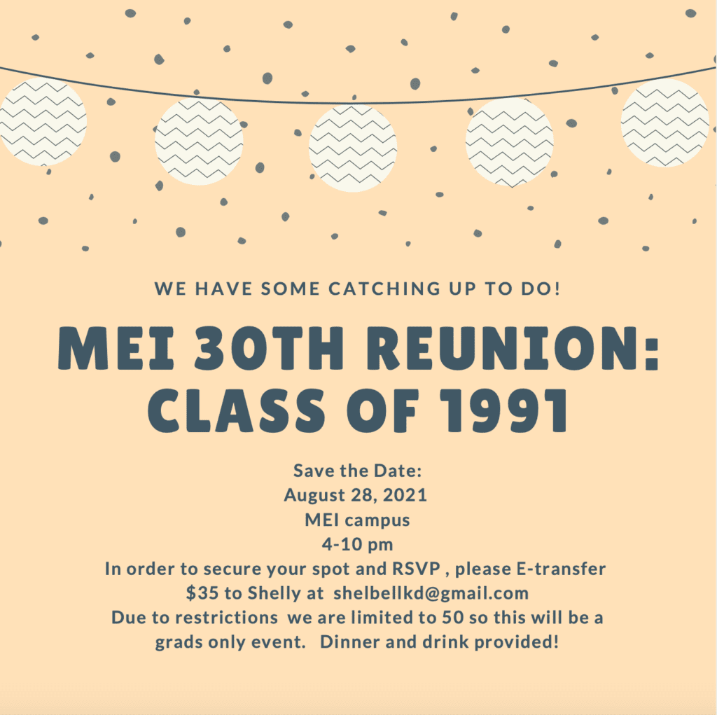 MEI Class of 1991 30 Year Reunion - Blog - MEI Schools