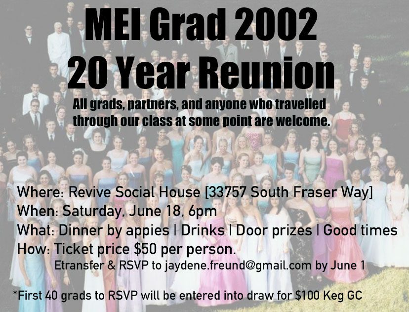 MEI Class of 2002 20 Year Reunion - MEI Schools