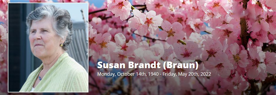 In Loving Memory: Susan Brandt (Braun, MEI Class of 1958, 1959) - Blog ...